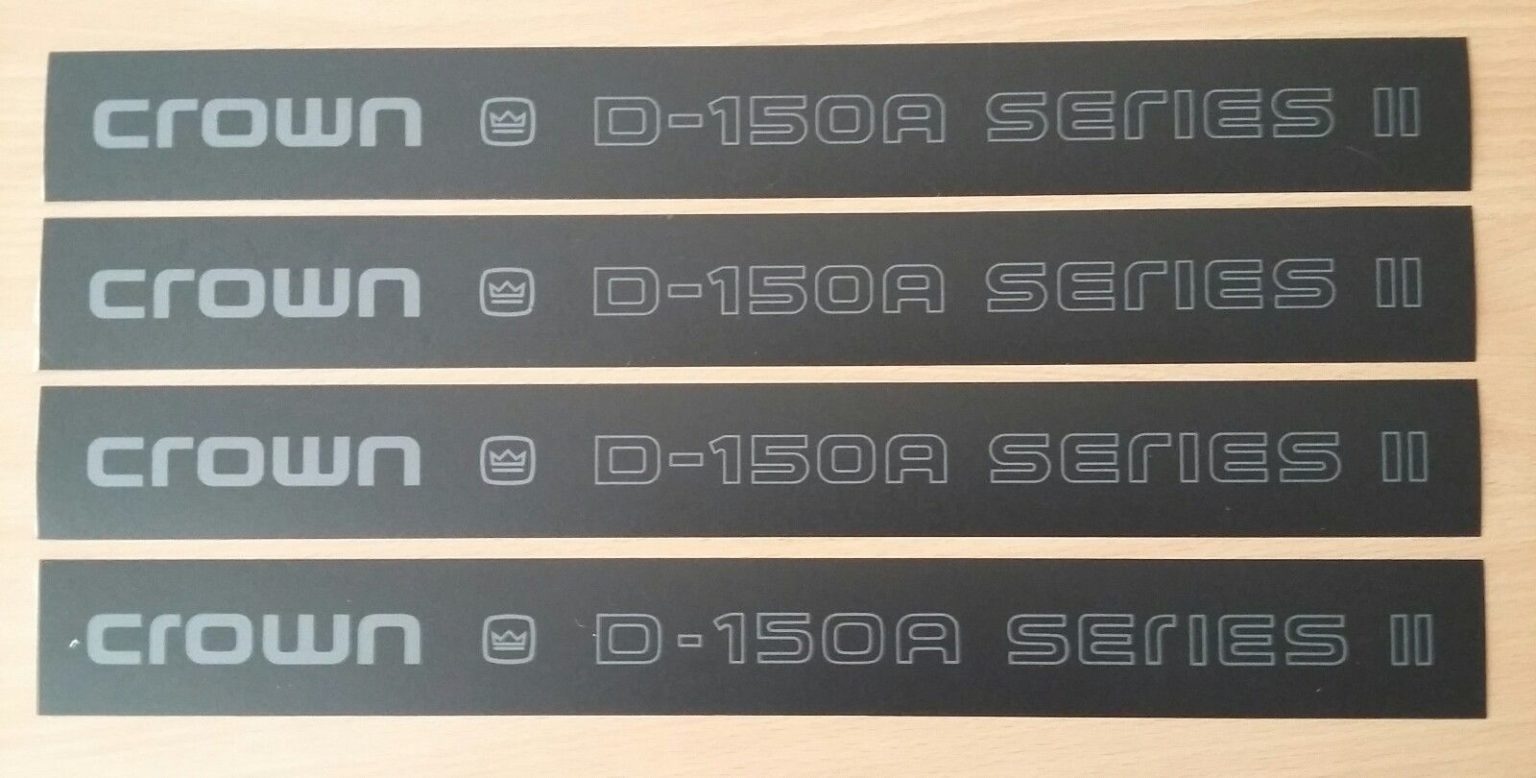 1x crown D150a series2 amplifier front decal. New - Audio Broker